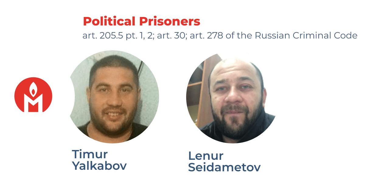 Crimean Tatars Timur Yalkabov and Lenur Seidametov, convicted on ...